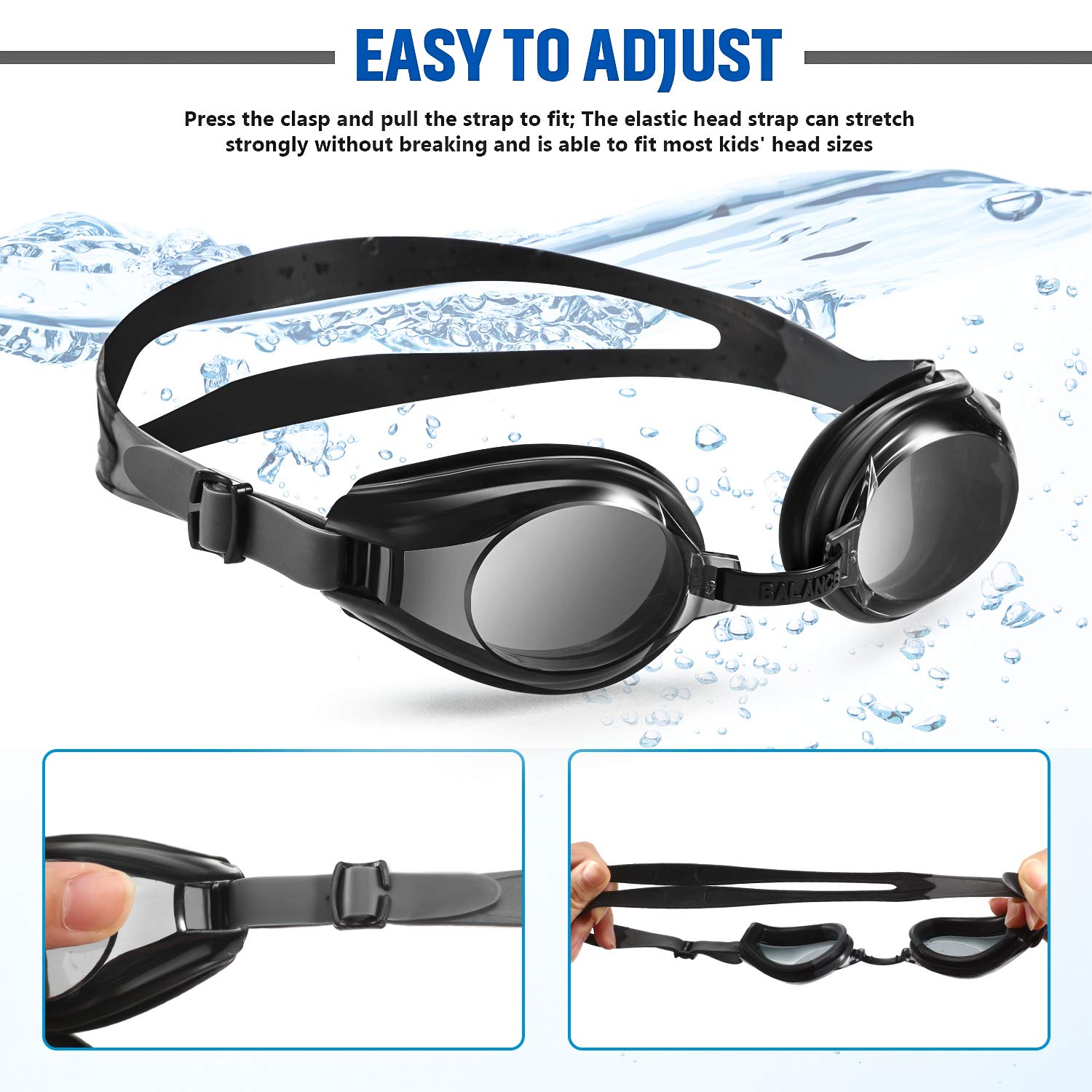 Frienda 8 Pcs Swim Goggles, Adjustable Silicone Swimming Goggles Crystal Clear Swim Glasses for Children and Teens(Mixed Colors)