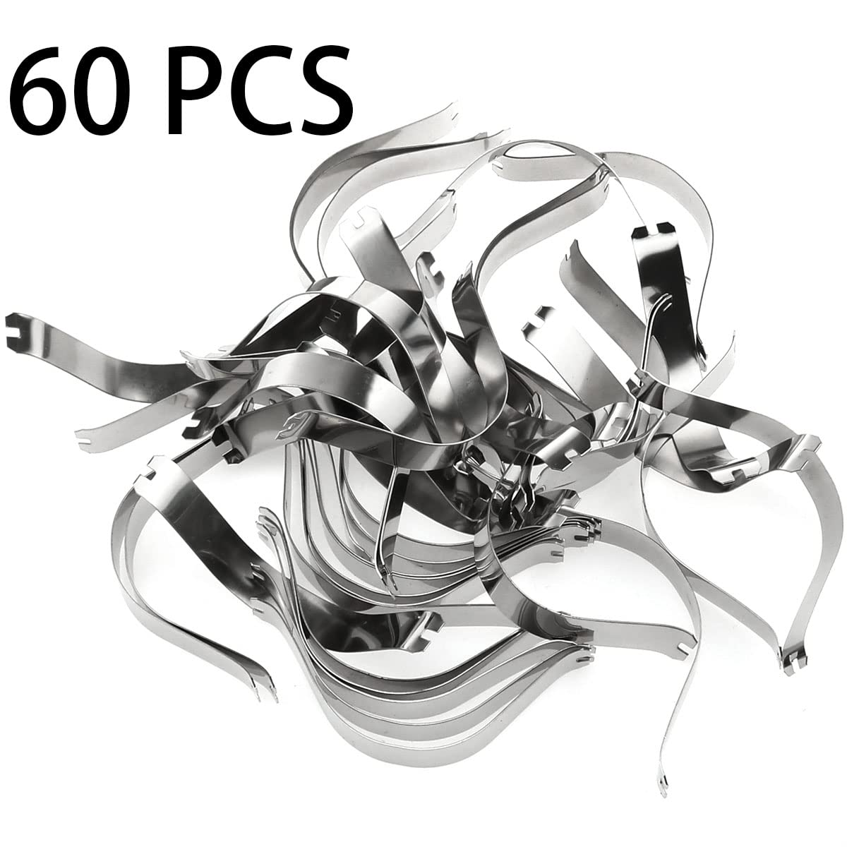 Haidong Stainless steel photo frame spring clip Photo frame spring retaining clip DIY photo frame tool picture frame spring clip is used for picture frame hanging -60PCS(85 * 9mm)