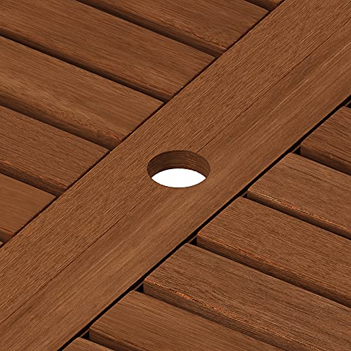 Furinno Patio Furniture Hardwood Outdoor Dining Table, Natural