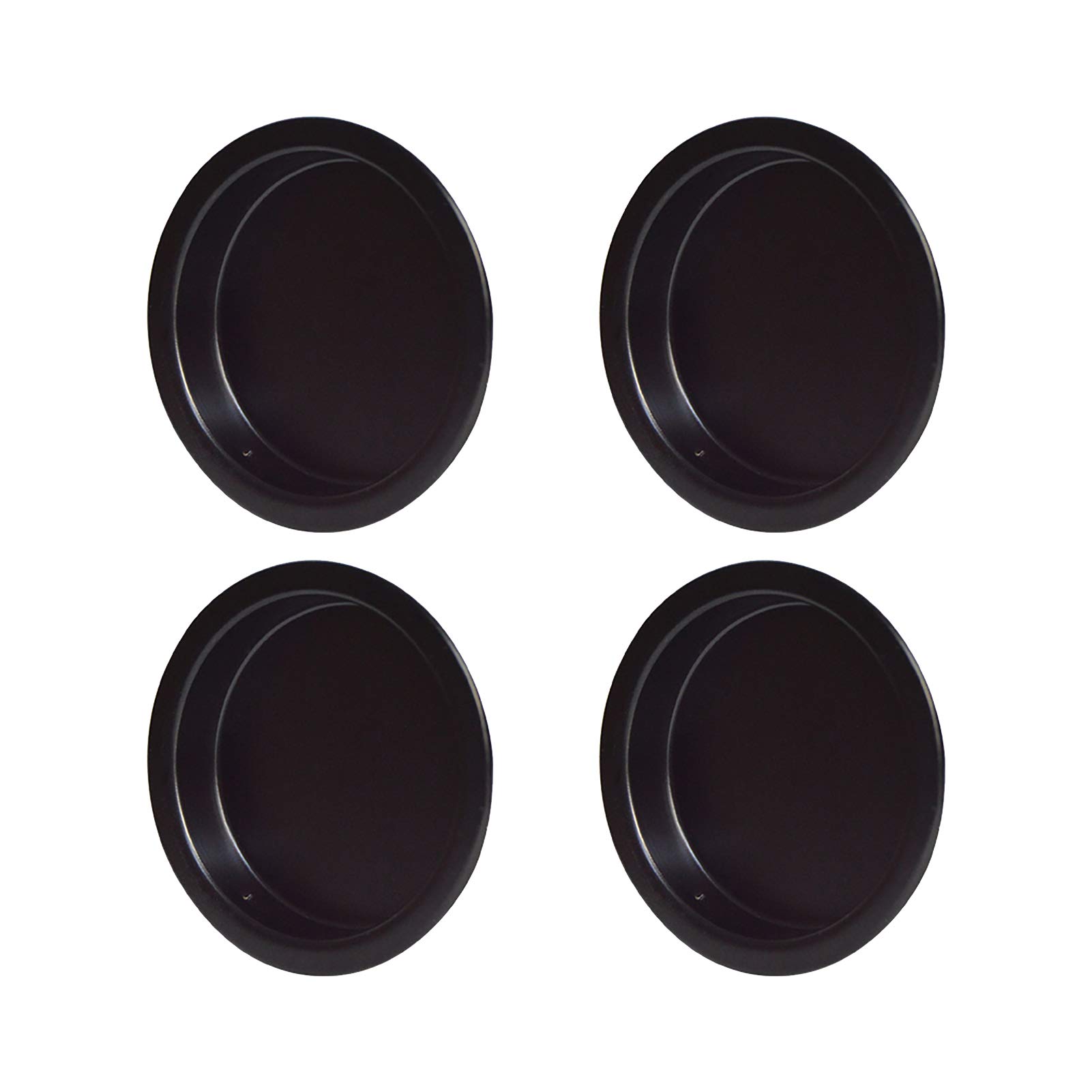 4PCS Black Closet Door Finger Pull 1-3/4", Cupboard Pull Out, Easy Snap-in Circular Sliding Door Pull, No Nails Needed, Perfect for Pocket Door, Bi-Pass Door, Cabinet Door