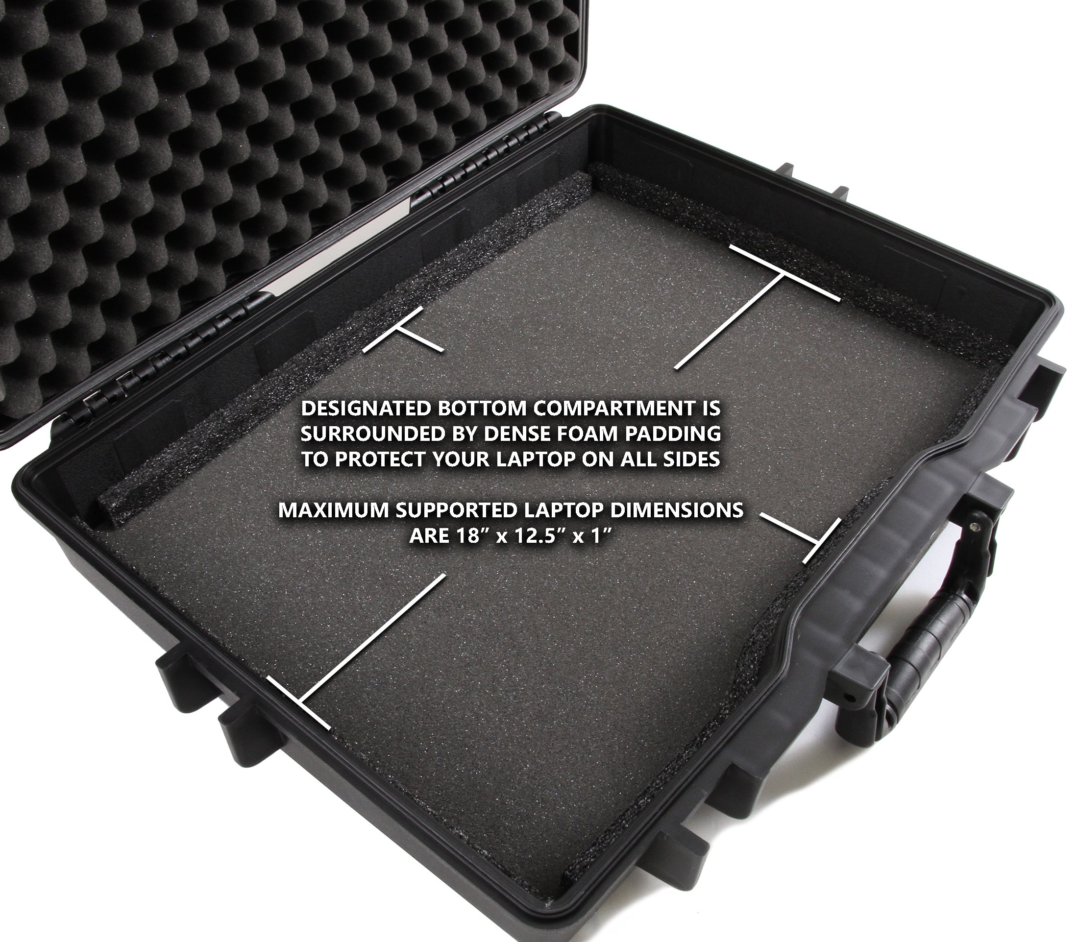 CASEMATIX 15.6 to 17 inch Waterproof Laptop Hard Case Compatible with Razer Blade Gaming Laptops 17, Stealth and More Computer Accessories Up to 17 Inches - Case Only