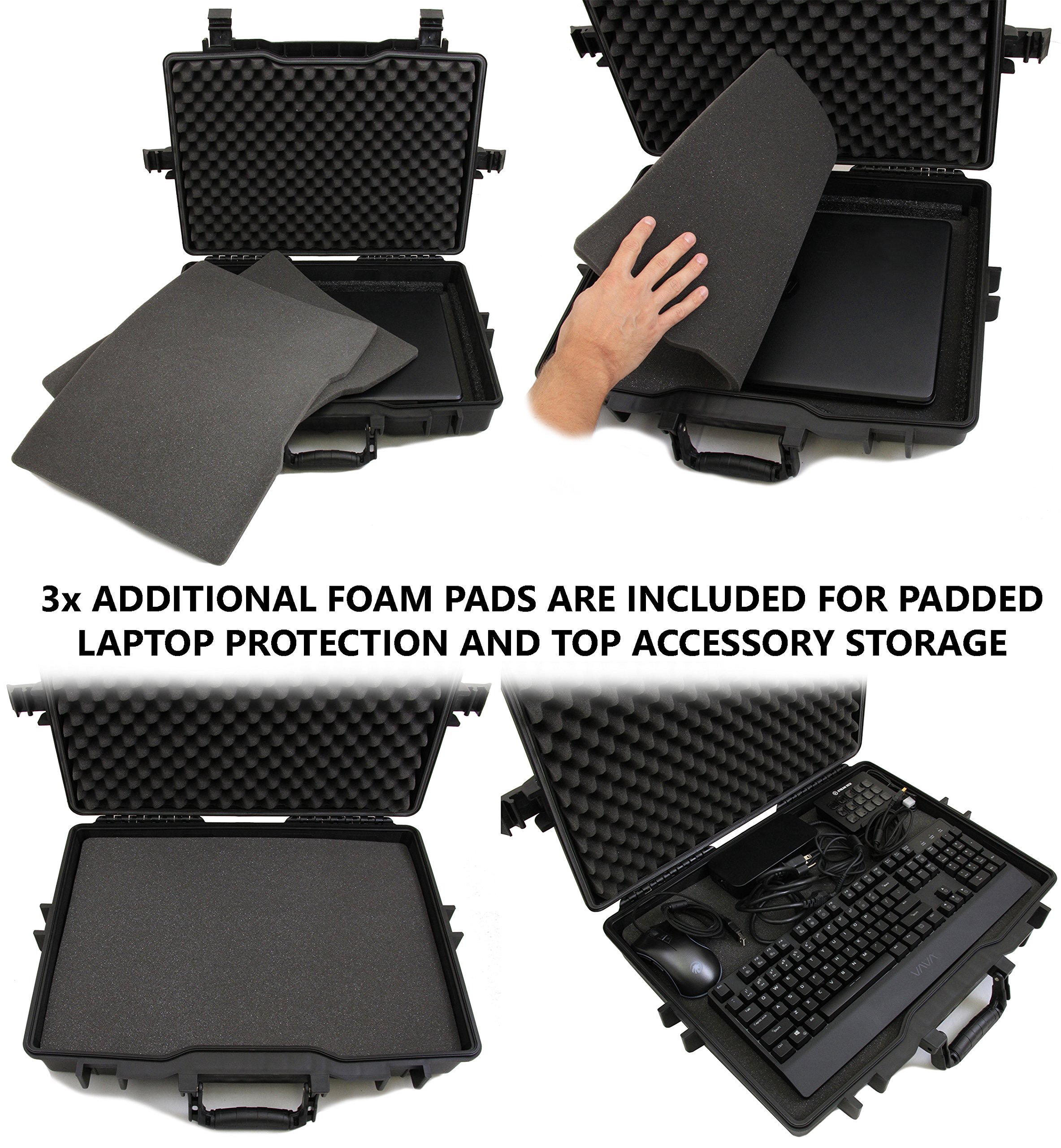 CASEMATIX 15.6 to 17 inch Waterproof Laptop Hard Case Compatible with Razer Blade Gaming Laptops 17, Stealth and More Computer Accessories Up to 17 Inches - Case Only