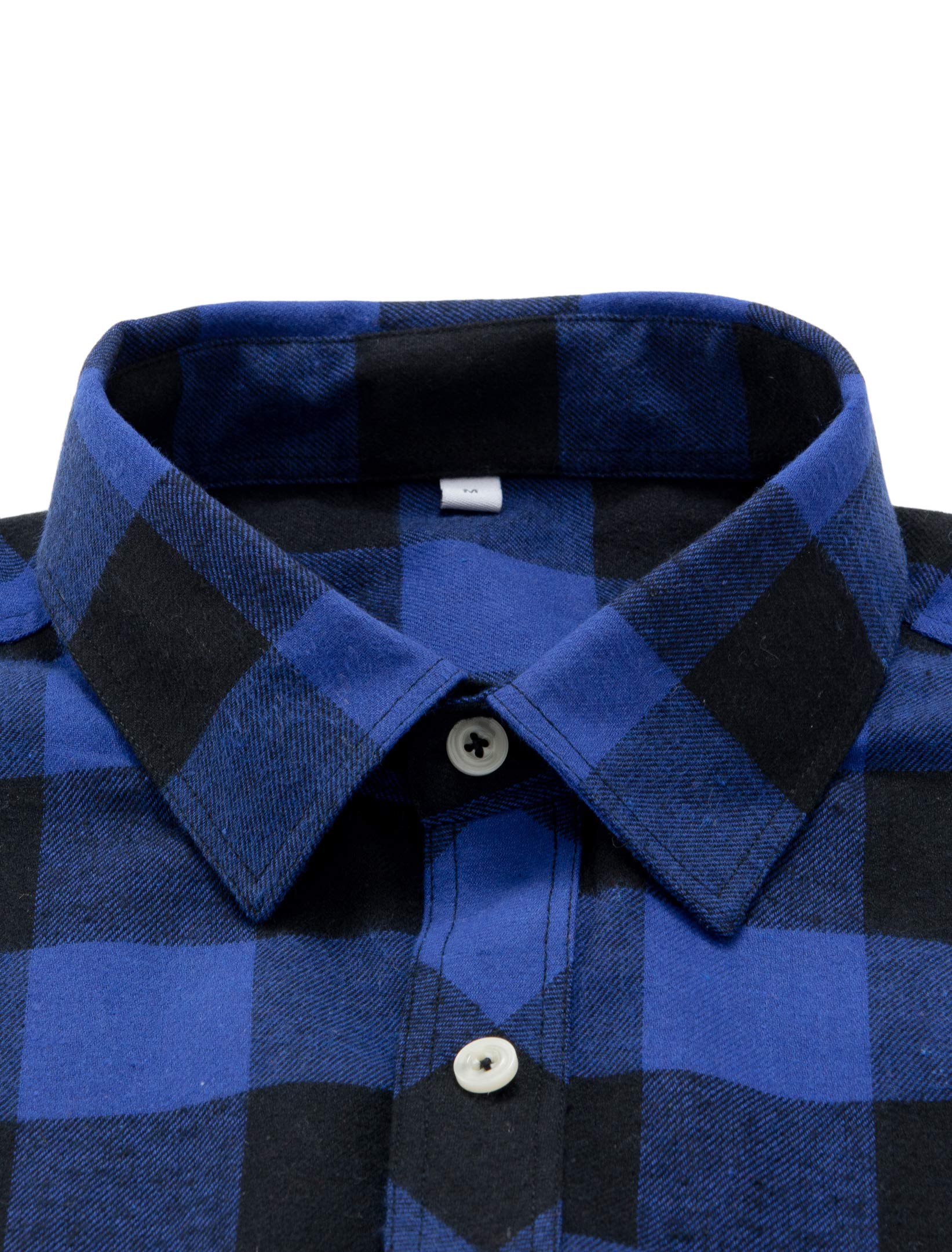 Alimens & Gentle Men's Button Down Regular Fit Long Sleeve Plaid Flannel Casual Shirts