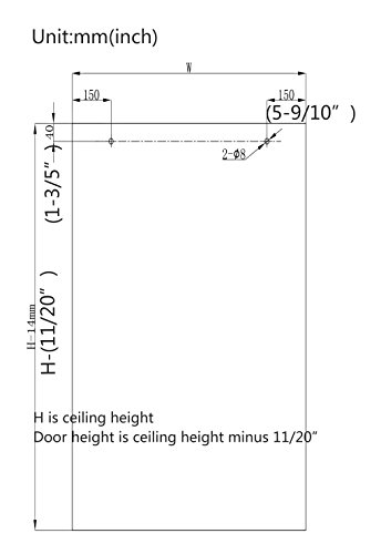 DIYHD 6FT Ceiling Mount Bracket Concentric Circle Roller Stainless Steel Sliding barn Wood Door Track Hardware, 6 Ft