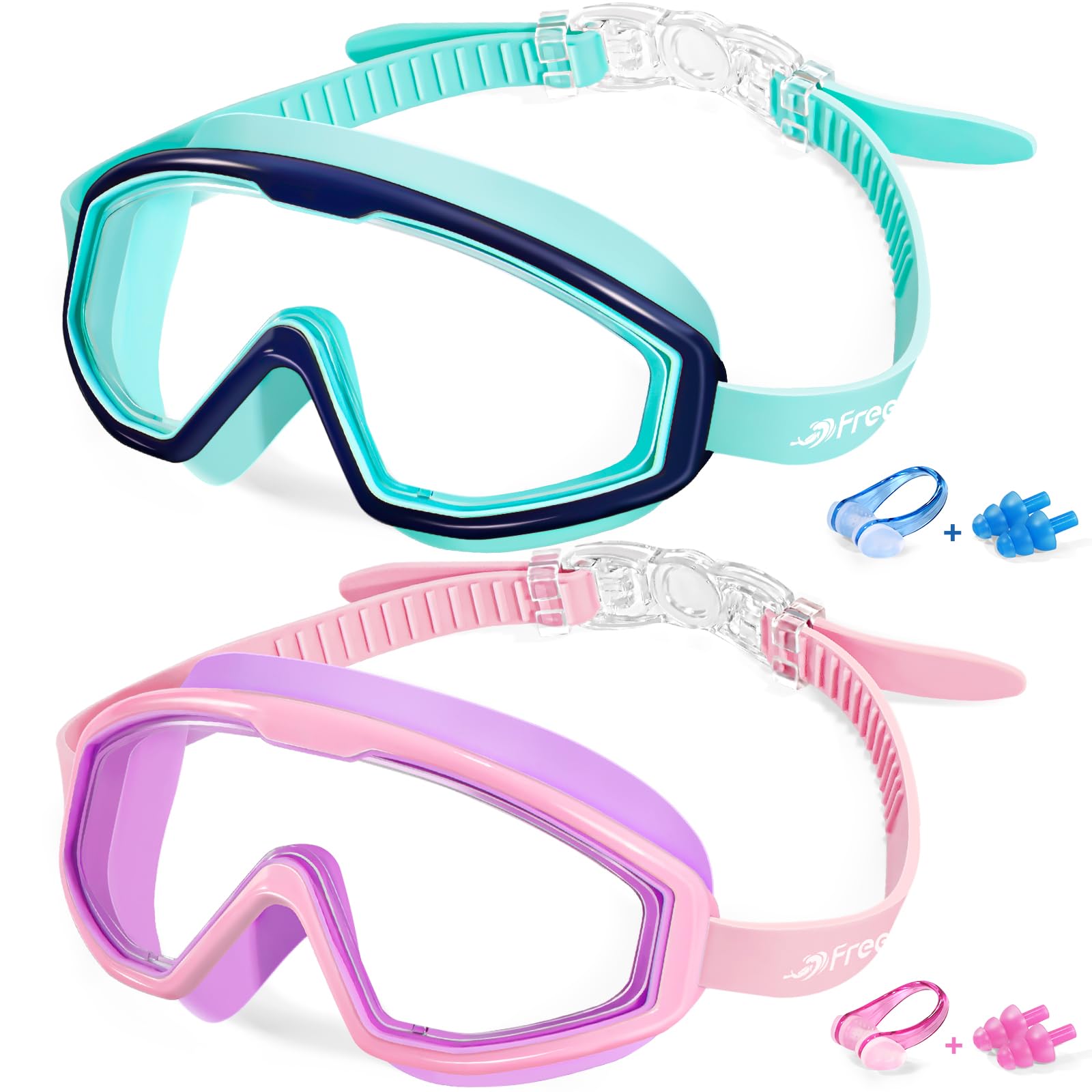 Freela Goggles Swim Goggles Swimming Goggles for Kids 6-14 4-7 8-12 3-6 2-4 3-5 3-10 4-8 Age 3 4 5 Year Old Toddler Pool Water Clear Beach Goggles Boys Girls Youth Childrens Child Anti Fog