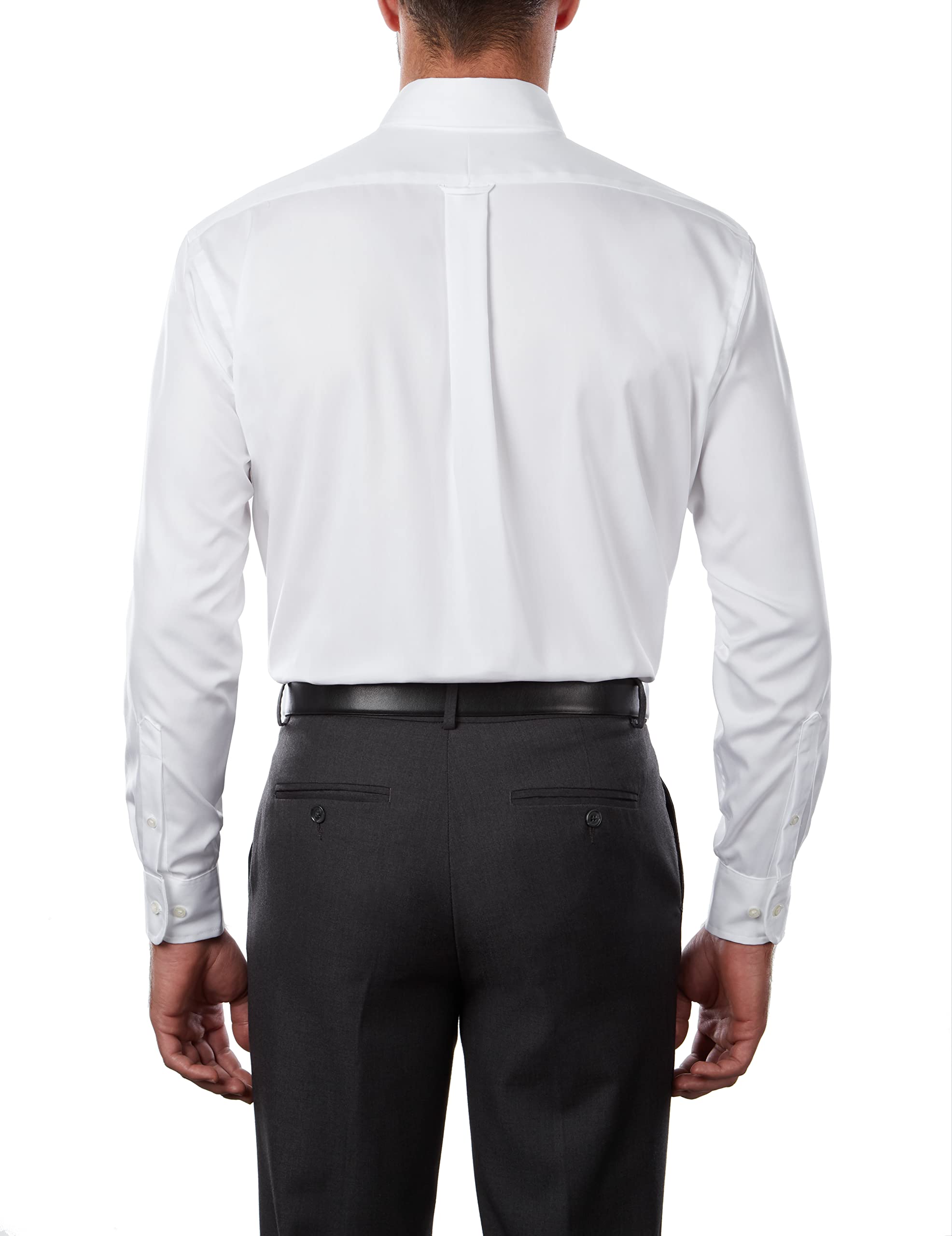 Van Heusen mens Regular Fit Non Iron Solid Dress Shirt, White, X-Large US