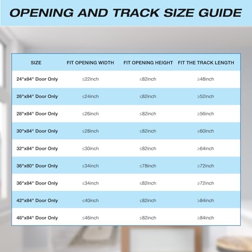 COSHOMER 36in x 84in 5-Panel Sliding Glass Barn Door with 6.6ft Hardware Kit Included, Easy Assembly with Pre-Drilled Holes, Waterproof, Frosted Glass - Fit Max Opening 34in x 82in, Natural Walnut