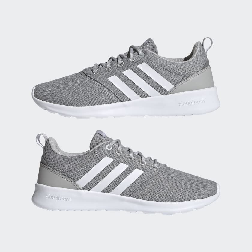 adidas Women's QT Racer 2.0 Running Shoe, Grey/White/Grey, 9