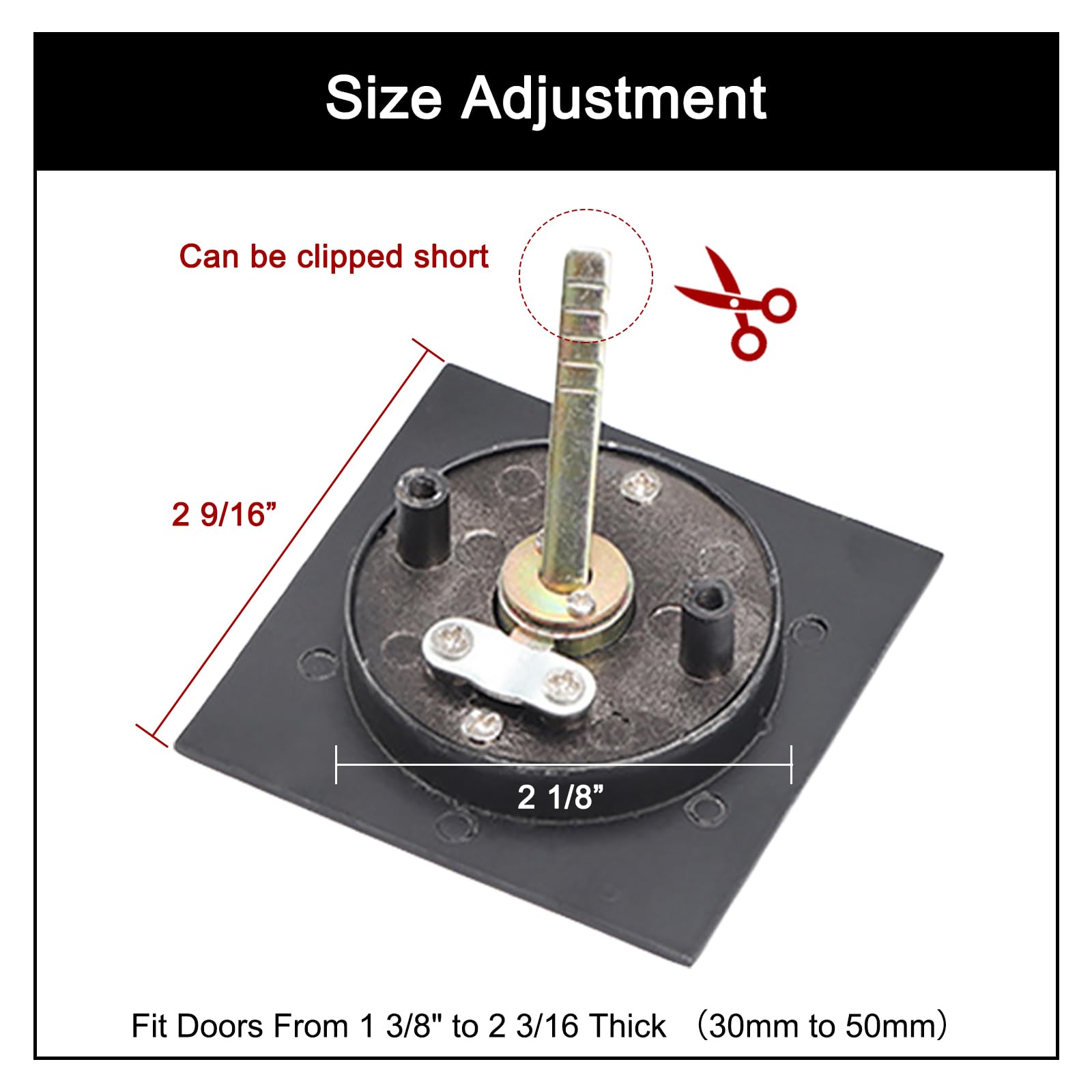 Pocket Door Lock,Privacy Door Hardware Suitable for Bathroom Bedroom etc Recessed 2 Sided, 2 3/8" Backset, Invisible Hardware for 1 3/8” to 2 3/16” Thickness Door (Black-Privacy)