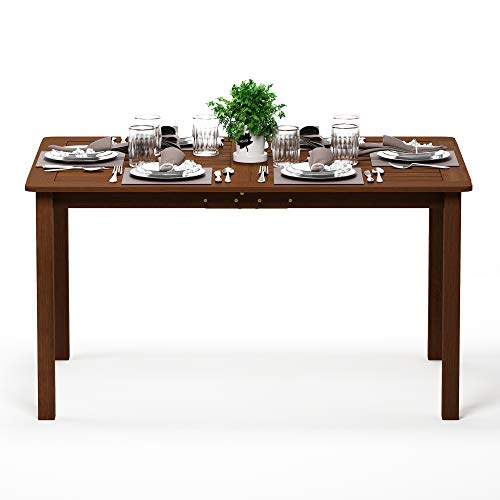 Furinno Patio Furniture Hardwood Outdoor Dining Table, Natural