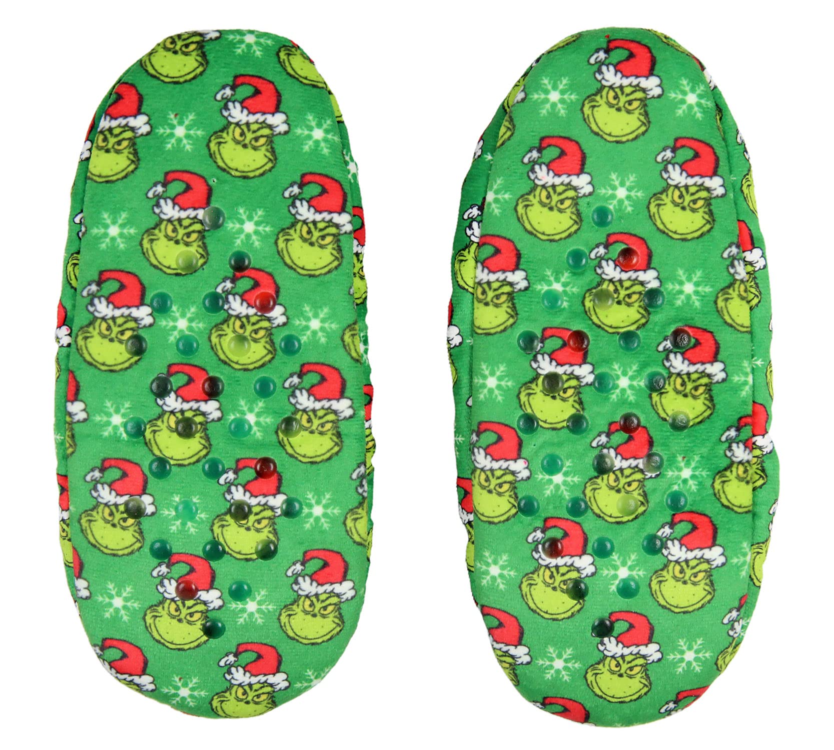 Dr. Seuss GRINCH That Stole Christmas Slippers Santa Grinch Slipper Socks with No-Slip Sole For Women Men (Small)