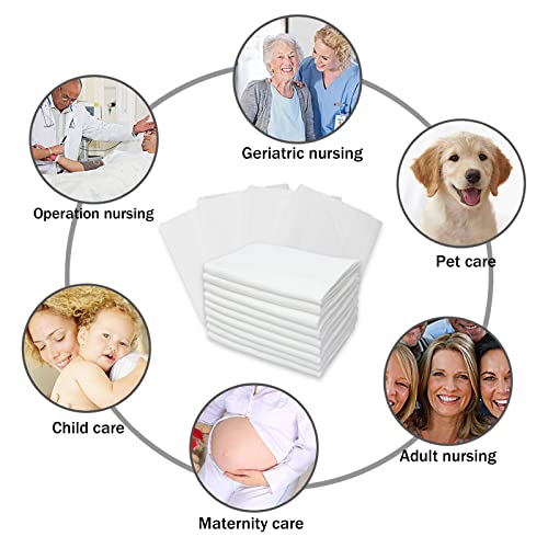 ZHOMA Disposable Underpads Waterproof Urine Pad 23 x 36 Inches Fast Absorption, Suitable for Infants, Children, Adults or The Elderly 40 Pack White