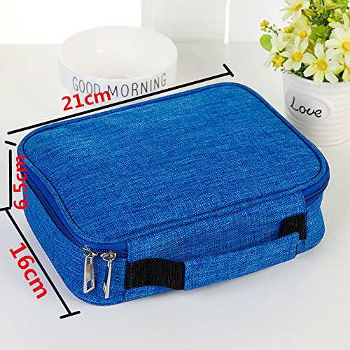 Catekro Pencil Case Canvas School Pencil Cases for Girls Boy Pencil Case 72 Holes Pen Box Multi Function Storage Bag Case Pouch School Supplies(Blue)