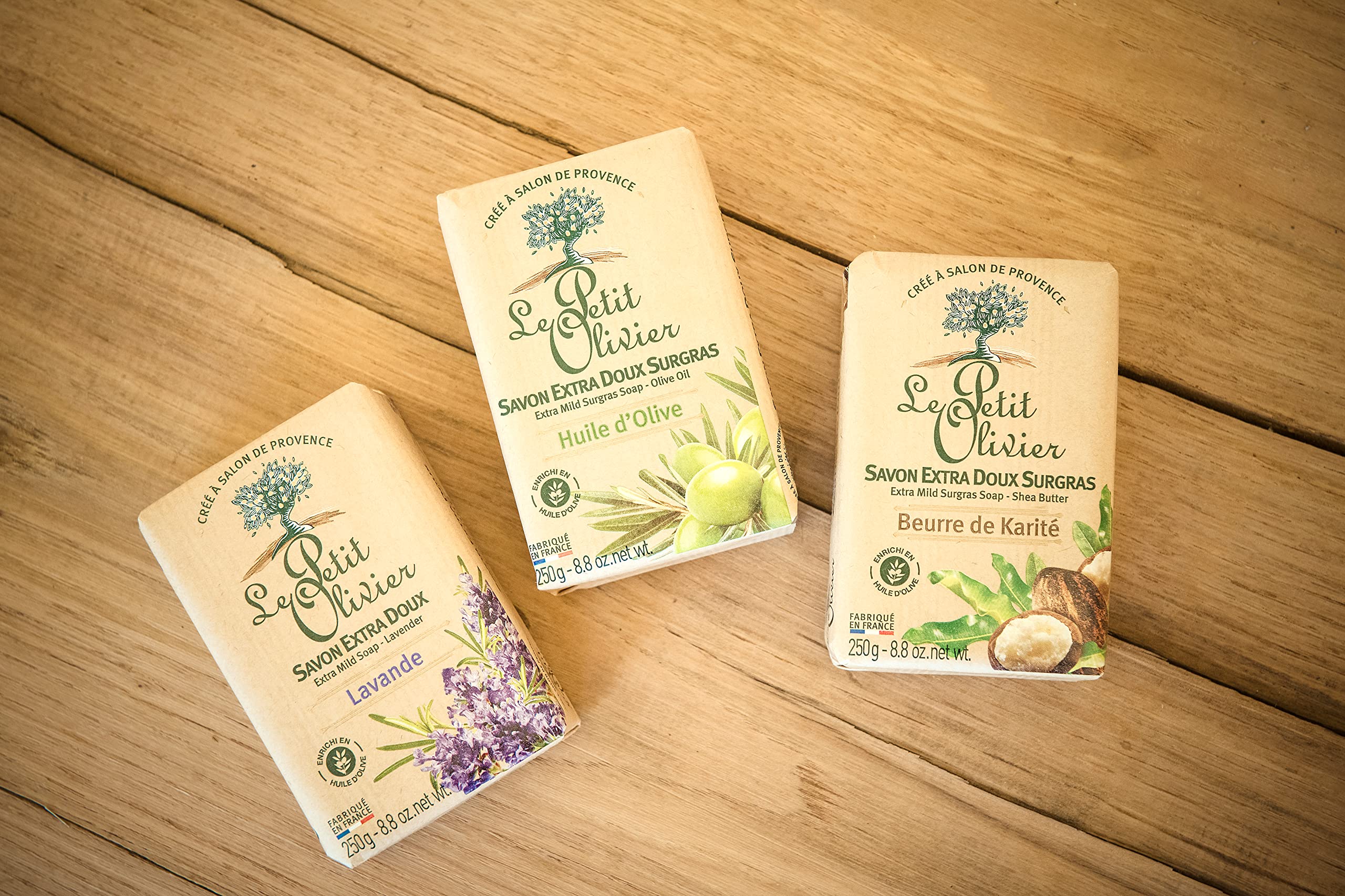 Le Petit Olivier Extra Mild Surgras Soap - Shea Butter - Gently Cleanses Skin - Delicately Perfumed - Moisturizing And Softening - Vegetable-Based - Eco-Friendly Packaging - Paraben Free - 8.8 Oz