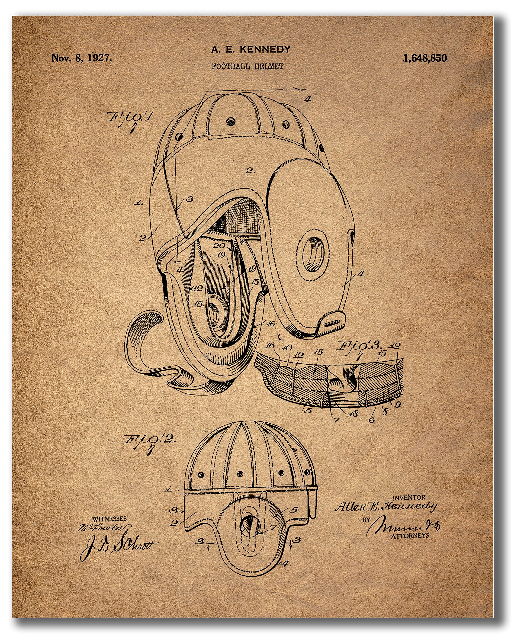 Football Patent Wall Art Prints - Set Of 6 Vintage Photos