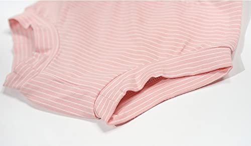 Baby Boys Girls 3 Pack High Waisted Bloomer Cotton Stripe Pure Bummies Shorts (3-6 Months, Pink/White/Yellow)