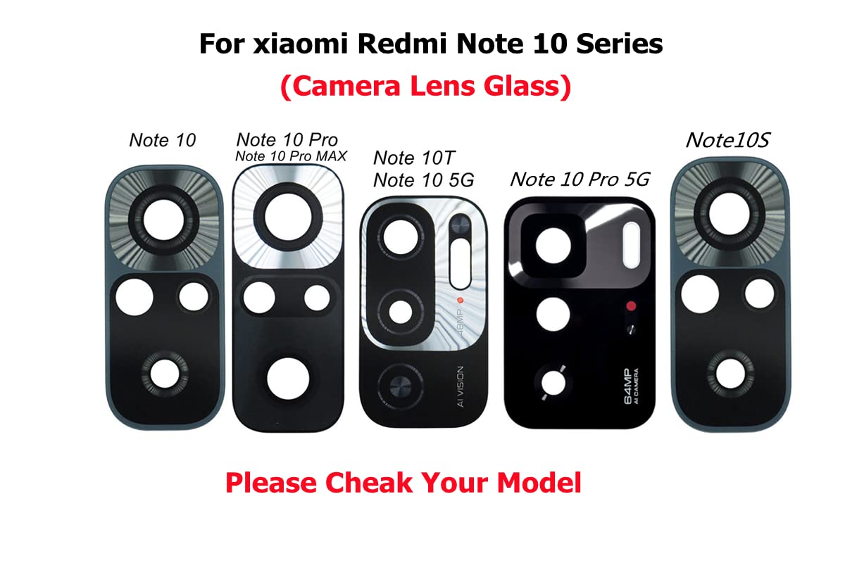 LNONLS 2 Pack Back Rear Camera Glass Lens Cover Replacement for Xiaomi Redmi Note 10 Pro Max 4G with Adhesive and Repair Toolkit (Note10 Pro/Pro Max 4G)