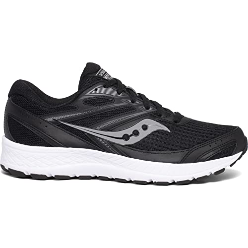 Saucony mens Cohesion 13 Walking Shoe, Black/White, 10.5 Wide US