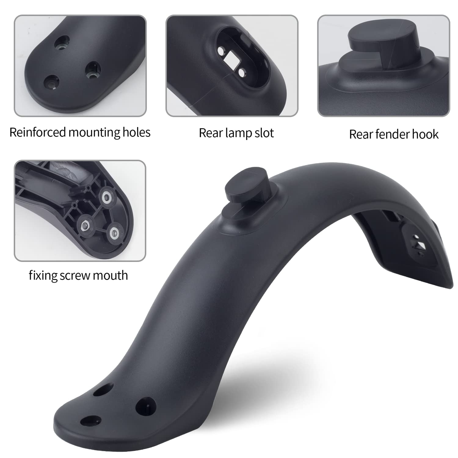 Duraplusio Scooter Rear Fender Compatible with Xiaomi M365 / M365 Pro / 1S / Pro 2 / Essential, Support Mudguard Bracket Fenders Accessory for Xiaomi Electric Scooter
