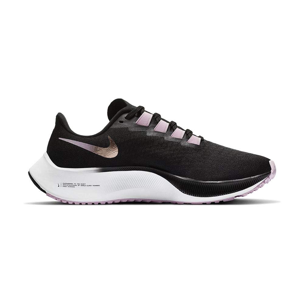 Nike Women Air Zoom Pegasus 37 Shoes Running, Black MTLC Red Bronze Lt Arctic Pink, 11.5