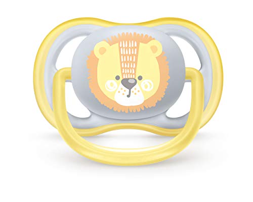 Philips AVENT Ultra Air Pacifier, 0-6 Months, Elephant,Lion, 4 Pack, SCF085/07