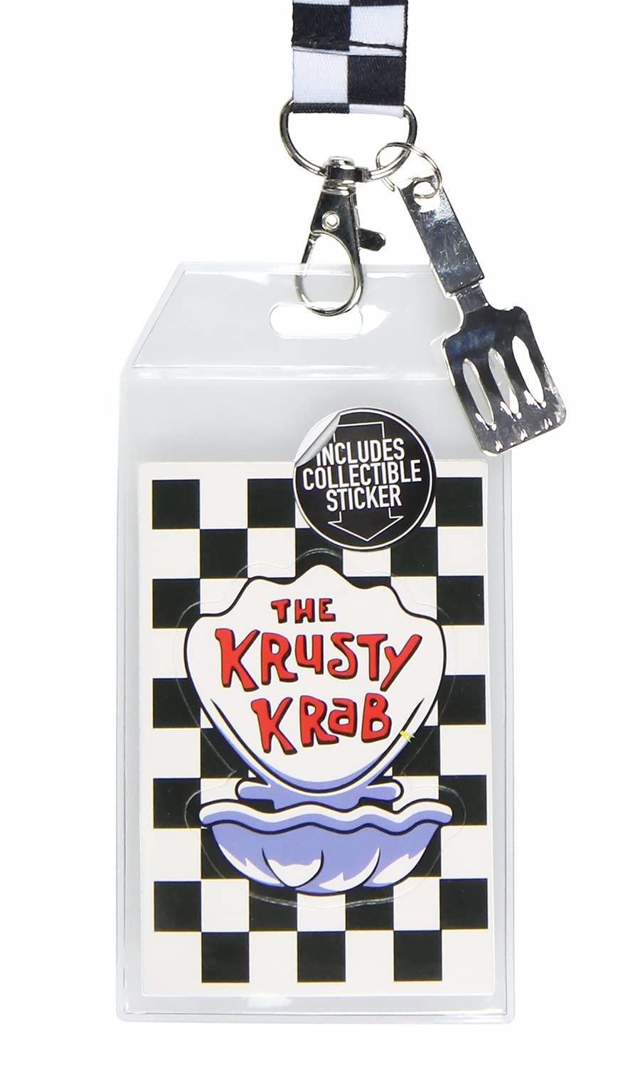 Spongebob Squarepants The Krusty Krab Lanyard Breakaway ID Badge Holder with Metal Charm and Collectible Sticker