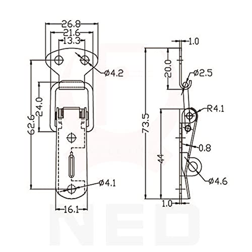 TBMAKE Latches Cabinet Box Locks Spring Loaded Latch Catch Toggle Iron Hasps for Sliding Door Window Furniture Hardware