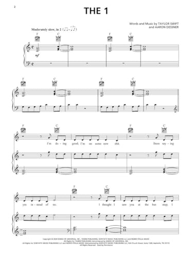 Taylor Swift - Folklore: Piano/Vocal/Guitar Songbook