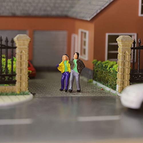 P100W 100pcs 1:87 Painted Figures HO Scale Standing People Assorted Poses Model Trains