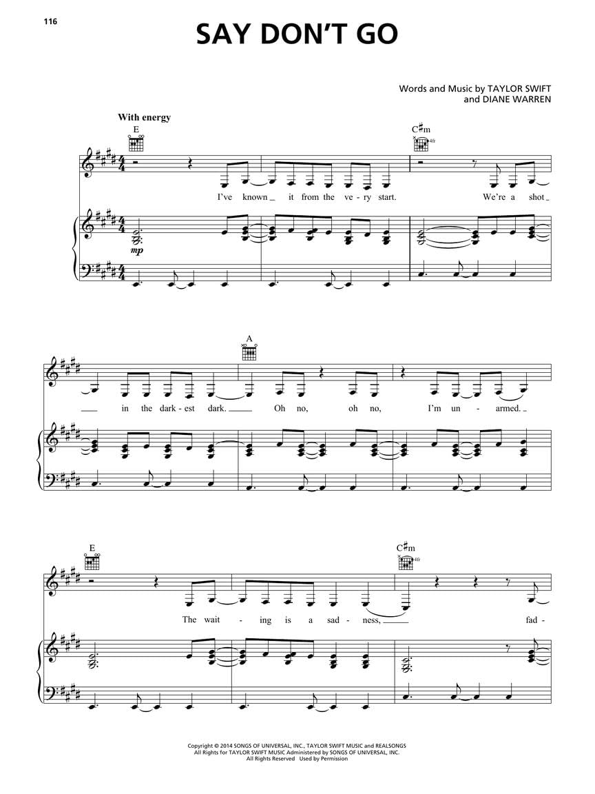 Taylor Swift - 1989 (Taylor's Version): Piano/Vocal/Guitar Songbook