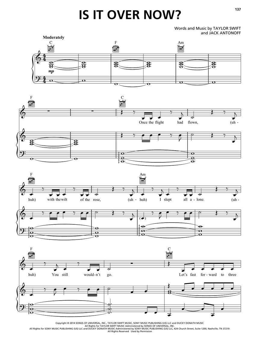 Taylor Swift - 1989 (Taylor's Version): Piano/Vocal/Guitar Songbook