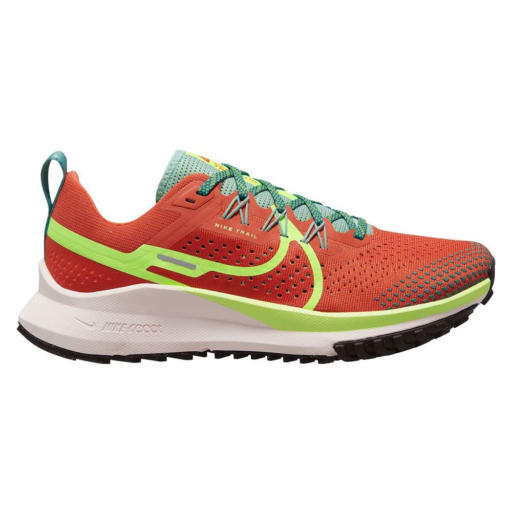 Nike Women's React Pegasus Trail 4 Running Shoes (Mantra Orange/Enamel Green/Bicoastal/Ghost Green, us_Footwear_Size_System, Adult, Women, Numeric, Medium, Numeric_7_Point_5)