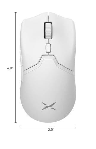 DeLUX M800PRO Wireless Gaming Mouse, Rechargeable Lightweight Computer Mouse, with PAW3395 Sensor 26000DPI, Tri-Mode, Huano Pink Switches, Matt UV Coating (White)