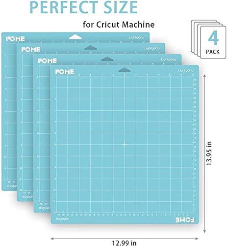 Cutting Mat for Cricuts, FOME 4PCS Standard Adhesive Grip Cutting Mat 12x12 inch Standard Adhesive Sticky Quilting Replacement Cut Mats for Cricuts Maker 3/Maker/Explore 3/Air 2/Air/One