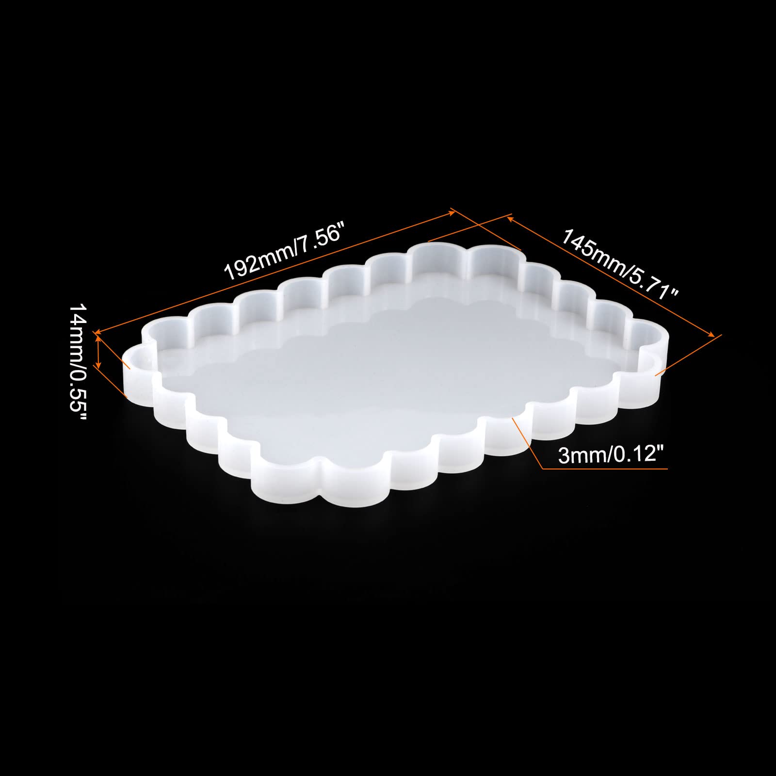 HARFINGTON Large Silicone Tray Mold 7.6"x5.7" Irregular Rectangle Resin Coaster Resin Mold Epoxy Resin Casting for Home Decoration Gift Desktop Decor