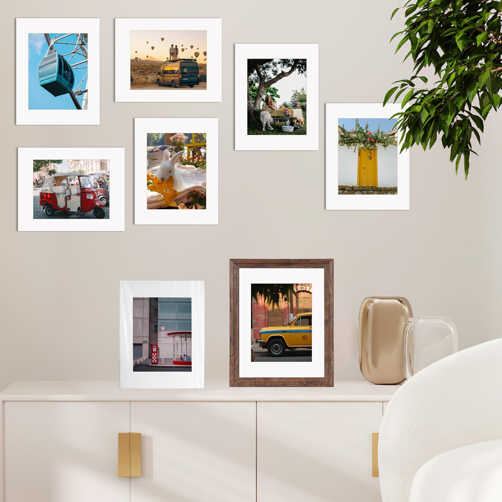 ZBEIVAN 11x14 White Picture Mats with Core Bevel Cut Frame Mattes for 8x10 Pictures with Backing Bags - Pack of 12