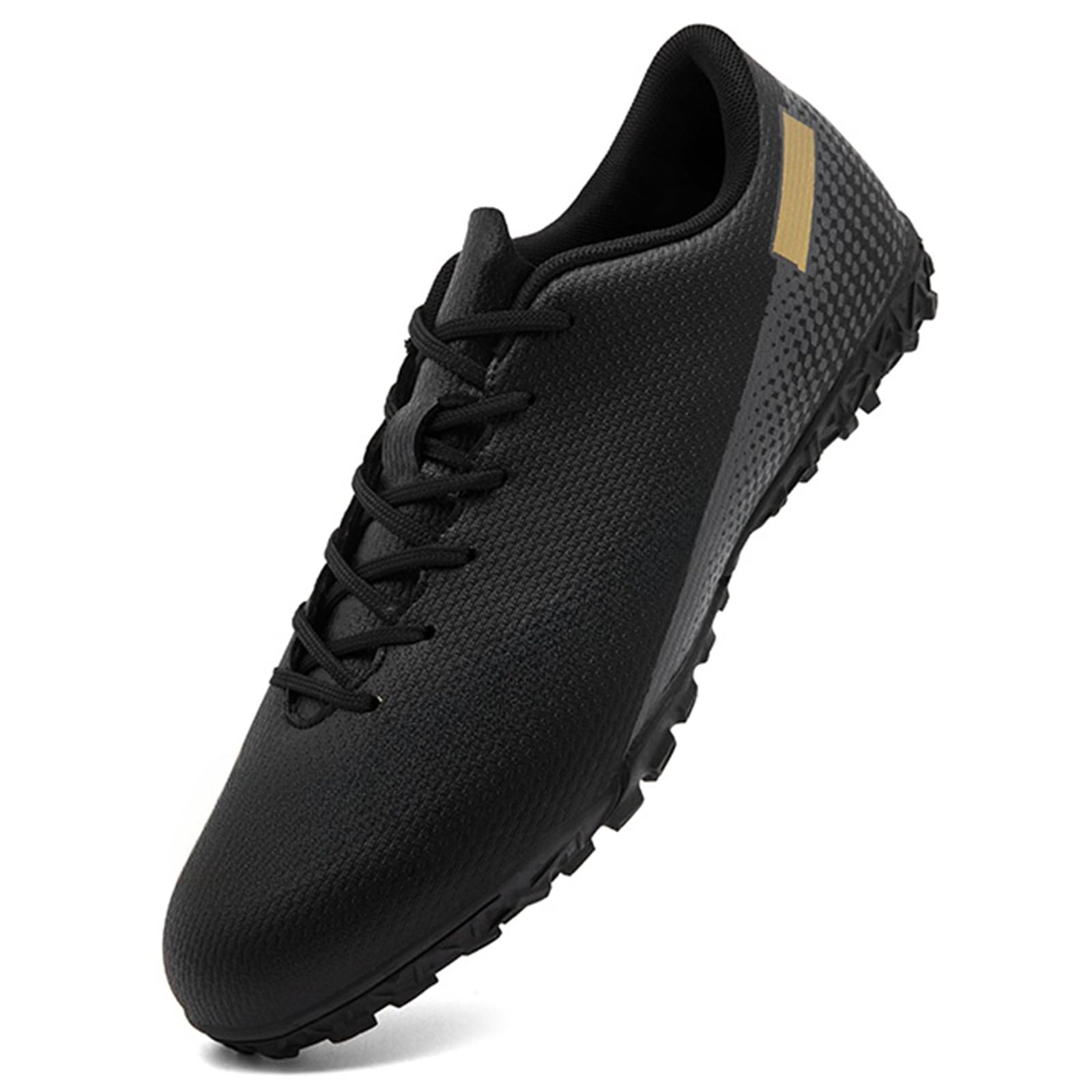 HaloTeam Men's Soccer Shoes Cleats Professional High-Top Breathable Athletic Football Boots for Outdoor Indoor TF/AG,R2050 Black,4 US