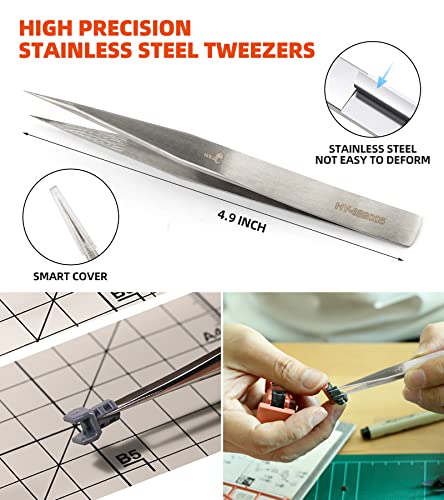 DIFFLIFE Professional 9 PCS Model Tools Kit Modeler Basic Tools Craft Set Hobby Building Tools Kit for Gundam Car Model Building Repairing and Fixing-9 Piece