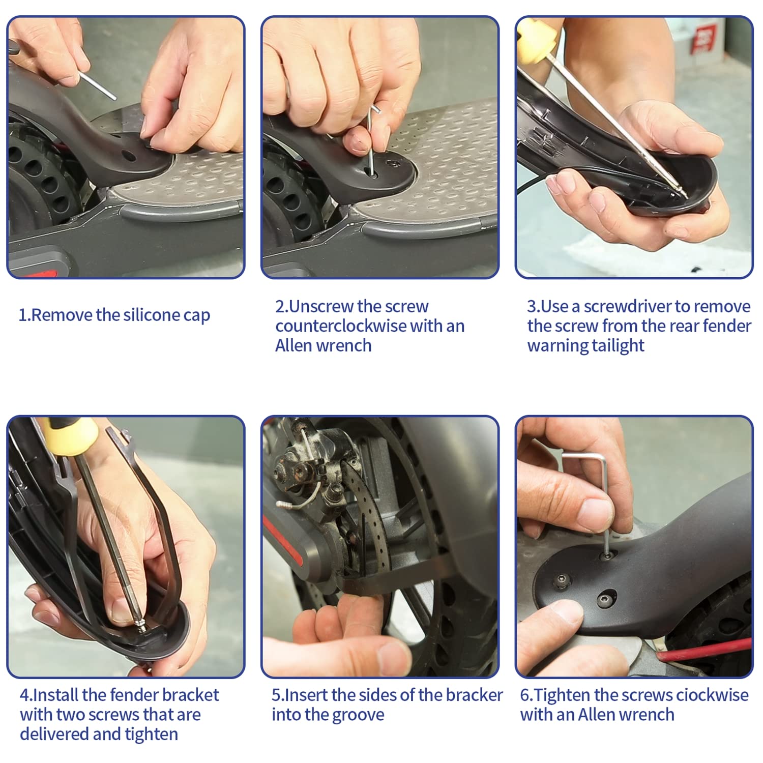 Duraplusio Scooter Rear Fender Compatible with Xiaomi M365 / M365 Pro / 1S / Pro 2 / Essential, Support Mudguard Bracket Fenders Accessory for Xiaomi Electric Scooter