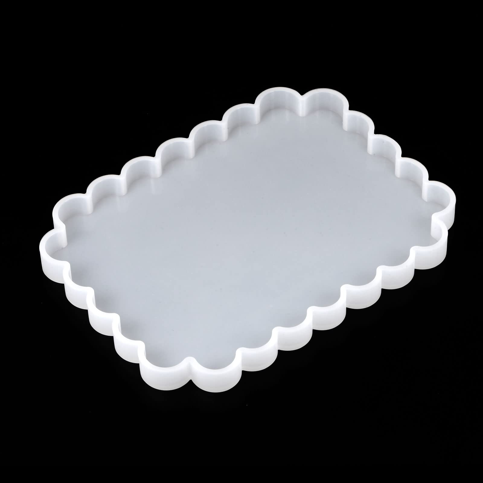 HARFINGTON Large Silicone Tray Mold 7.6"x5.7" Irregular Rectangle Resin Coaster Resin Mold Epoxy Resin Casting for Home Decoration Gift Desktop Decor