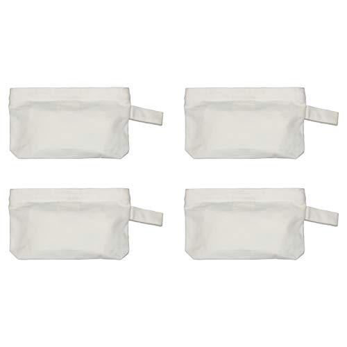 Canvas Pencil Pouch - White Pencil Bags with Zipper - Extremely Sturdy & Organic Cotton Canvas Pencil Case - Fabric Zipper Pouch | Set of 4 Bags Of 12 Oz Each