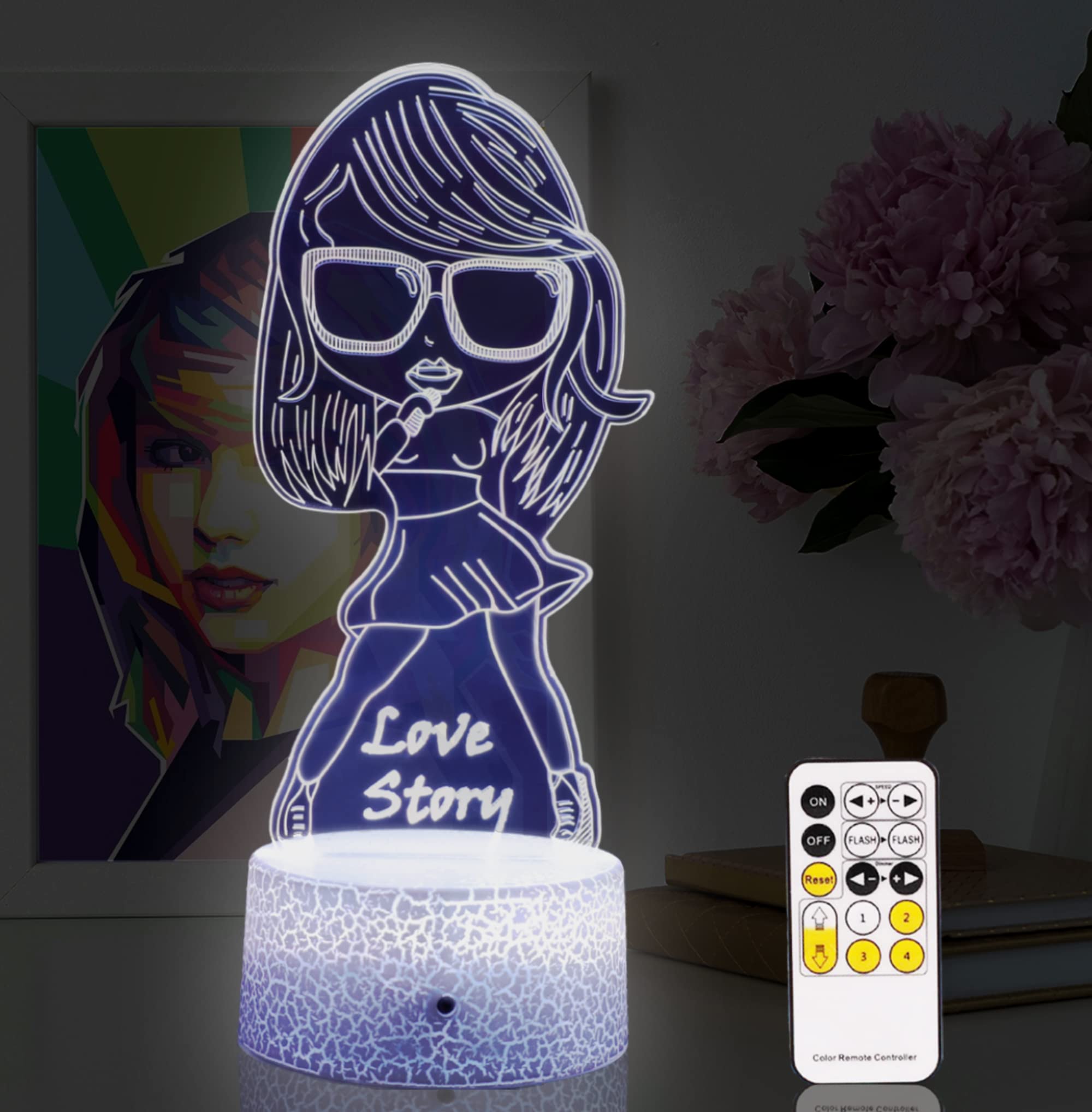 QHY Birthday Gifts for Girls, Cute Girl Night Light, Decoration for Room. Table Lamp for Music Party Supplies.Night Light with 16 Colors Change and Timing