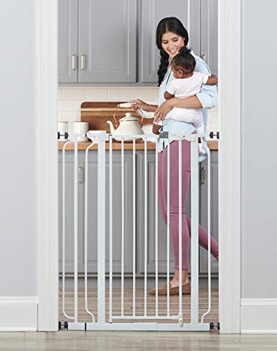 Regalo Easy Step 36" Extra Tall Walk Thru Baby Gate, Includes 4-Inch Extension Kit, 4 Pack of Pressure Mount Kit and 4 Pack Wall Cups and Mounting Kit, Pack of 1