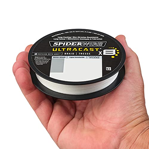 SpiderWire Ultracast Braid Vanish Fluorocarbon Dual Spool, 30lb Translucent Braid with 50lb Clear Fluoro Leader, 164yd | 150m