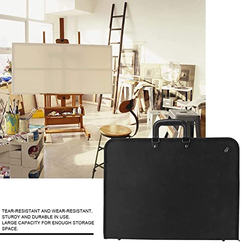 Perezy Art Portfolio Case with Zipper,Artist Carrying Case Poster Board,Tote Bag for Art Storage Folder, Black