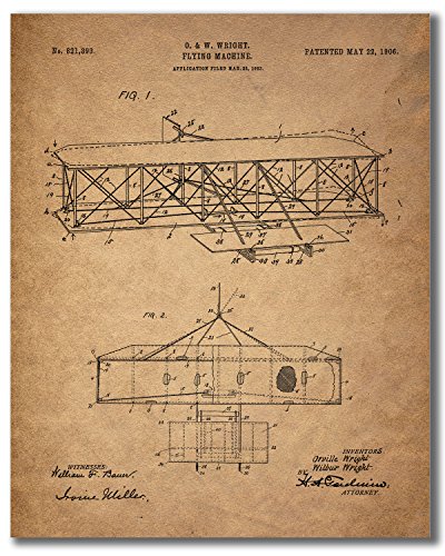 Wright Brothers Patent Prints (8x10 - Set of Four Prints)