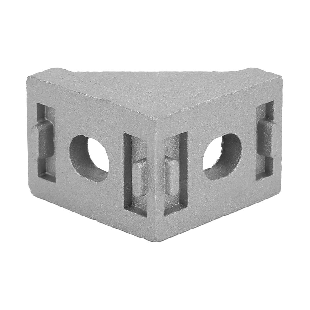 HOHXFYP 2028 Aluminum Extrusion Connector Set, 50Pcs L Type 2 Hole Corner Bracket, Right Angle Corner Bracket for Slot 6mm 20S Aluminum Rail Accessories 1.1 x 1.1 x 0.8in