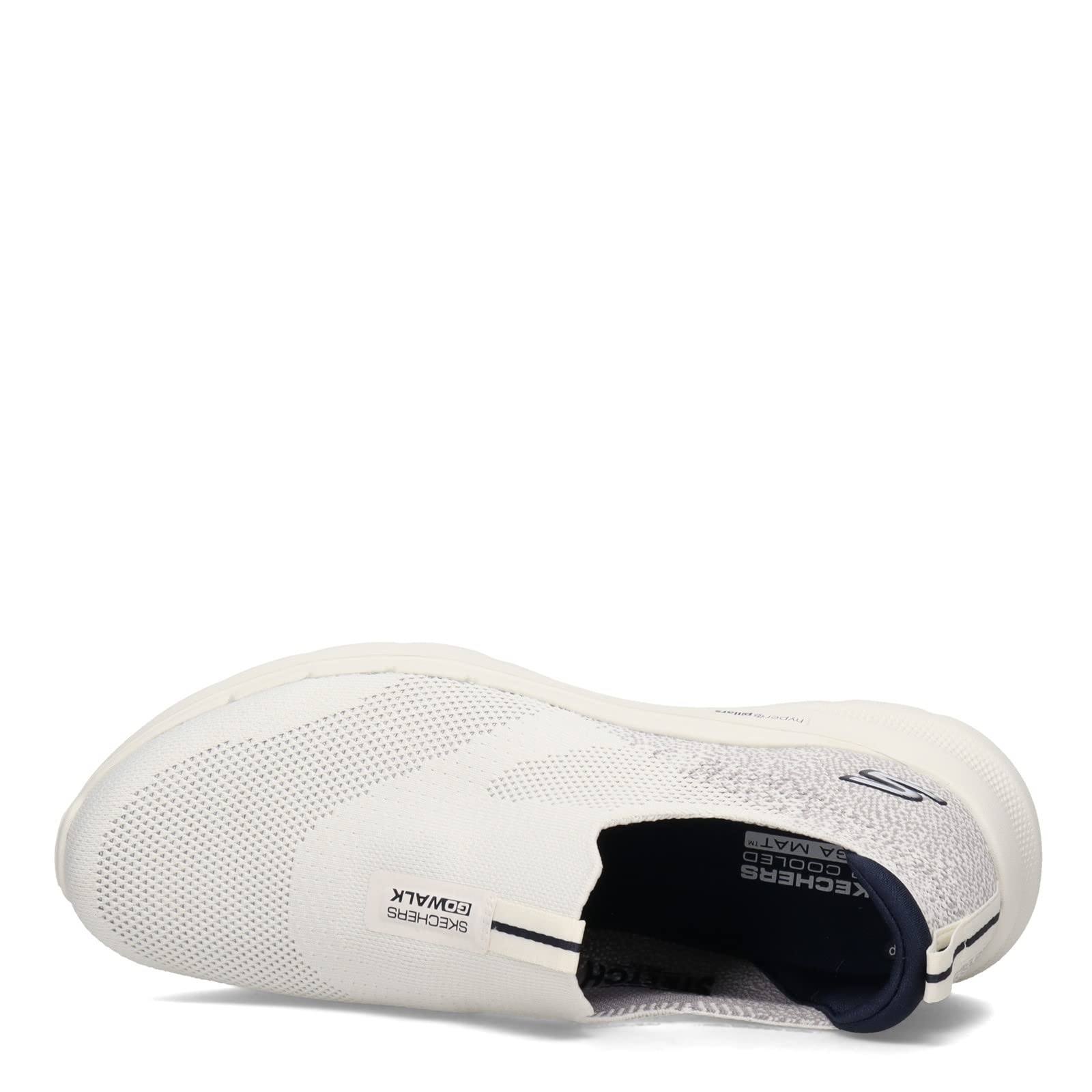 Skechers mens Gowalk 6 - Stretch Fit Slip-on Athletic Performance Walking Shoe, White/Navy, 9.5 US