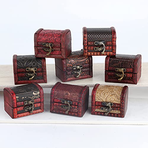 SandT Collection 3 Inch Wooden Keepsake Treasure Chest Trinket Box - Swirl