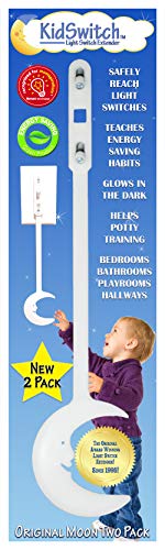 Kidswitch Light Switch Extender for Kids (2 Pack) - Award Winning, Easy Grab Handle, Glow-in-The-Dark